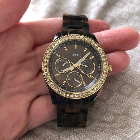 Fossil | Accessories | Tortoise Shell Fossil Watch With Gold Hardware | Poshmark